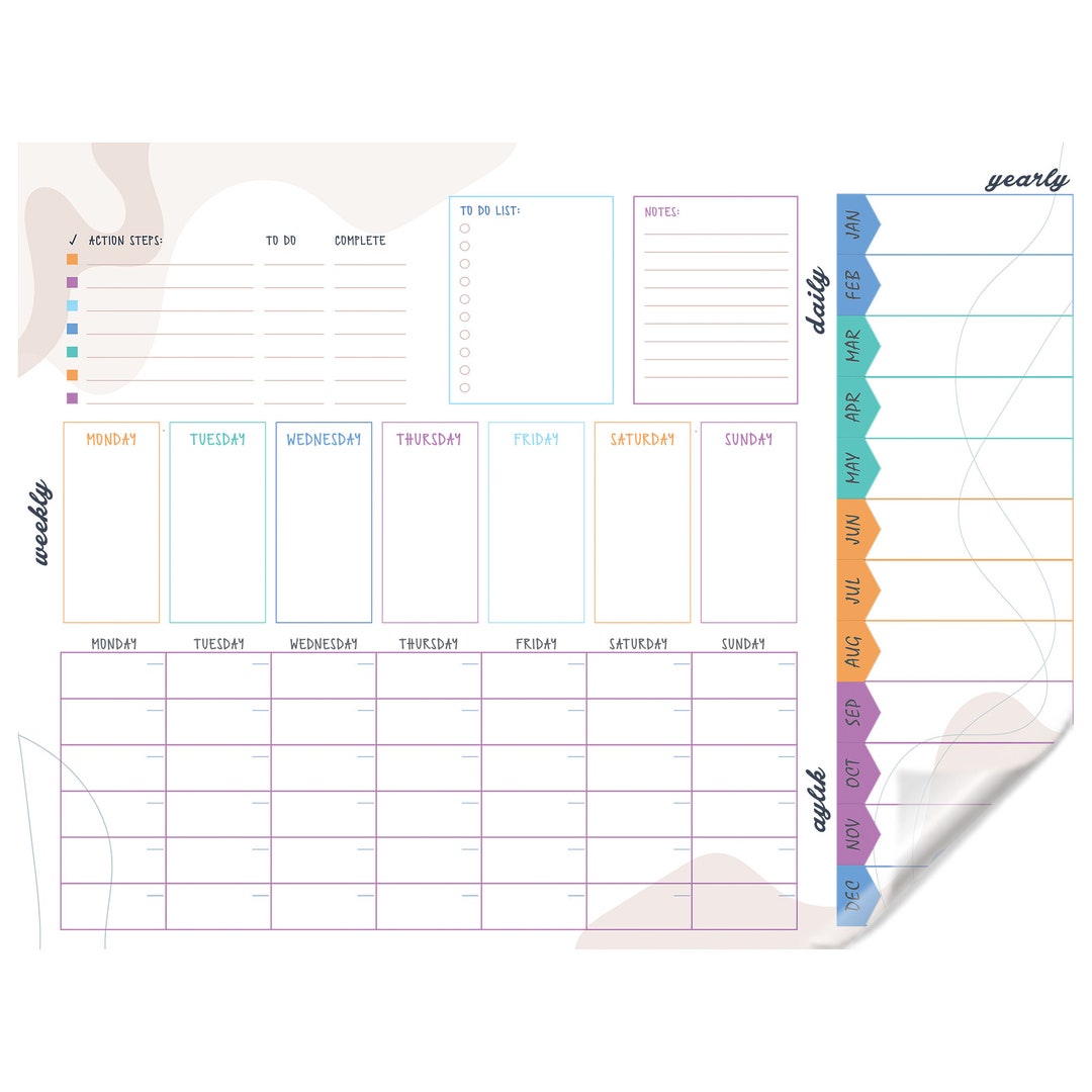 Dry Erase Annual, Monthly, Weekly and Daily Planner Model1 Plan Your ...