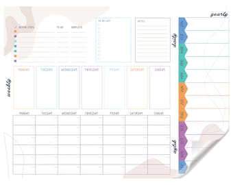 Dry Erase 2024 - 2025 Monthly Planner Organizer Model-3 Plan Your Day ...