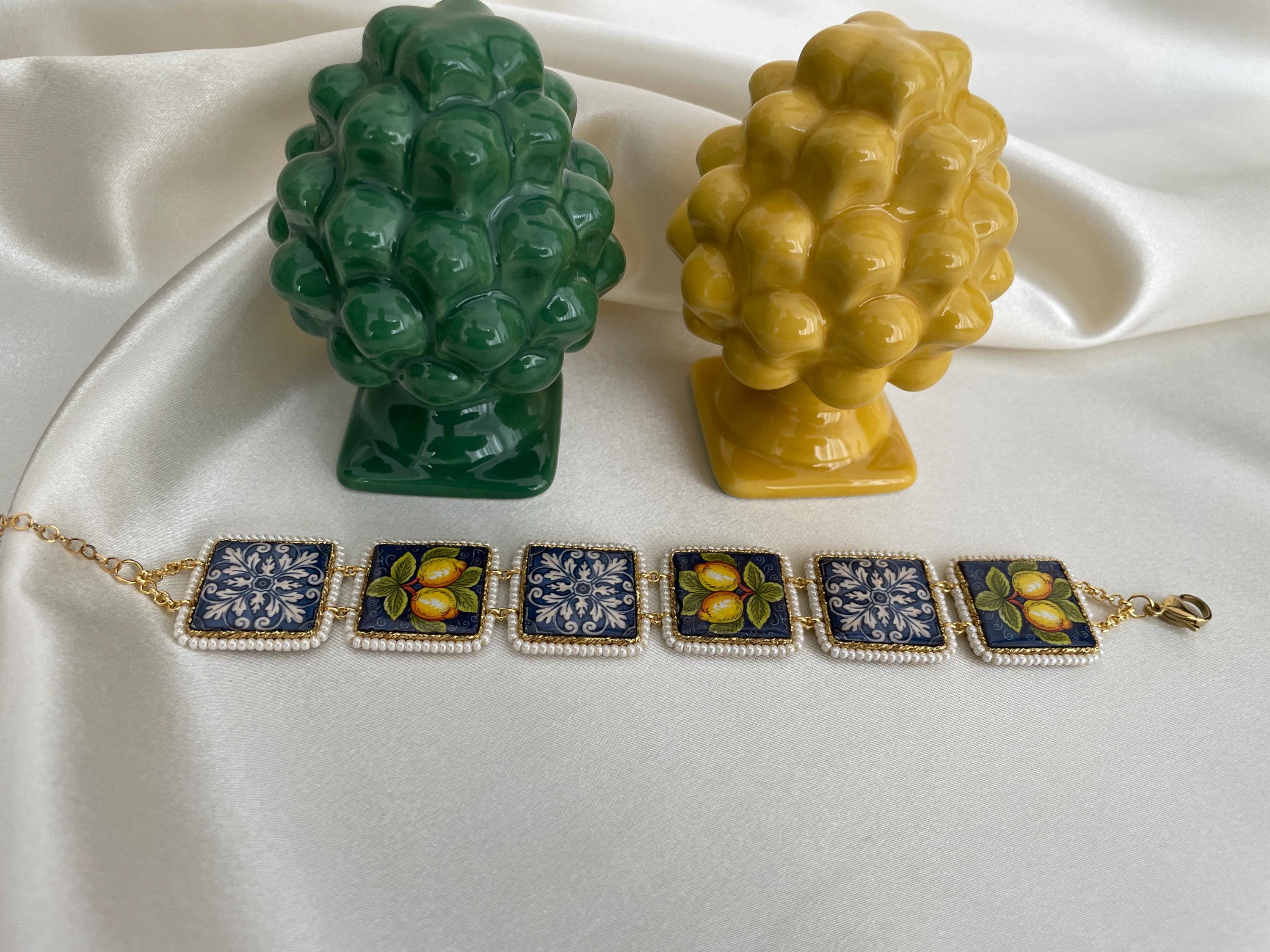 Tile Bracelet, Sicilian Bracelet, With Caltagirone Ceramic Tiles ...