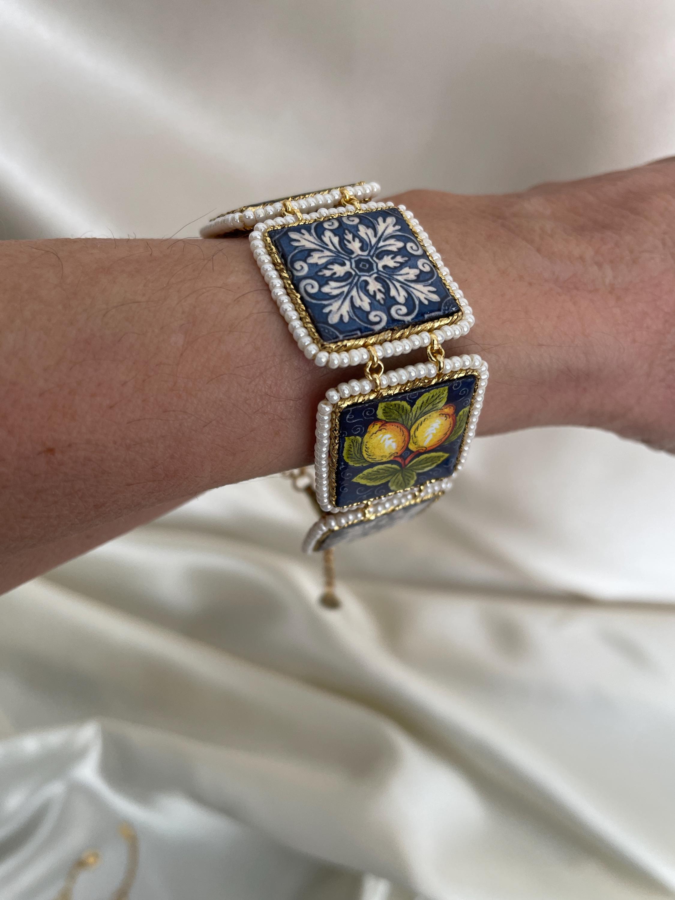 Tile Bracelet, Sicilian Bracelet, With Caltagirone Ceramic Tiles ...