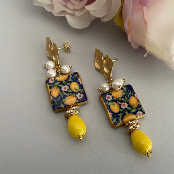 Tile Earrings - Etsy