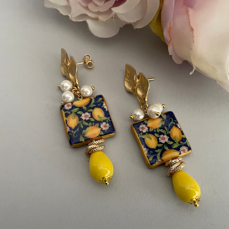 Tile Earrings - Etsy