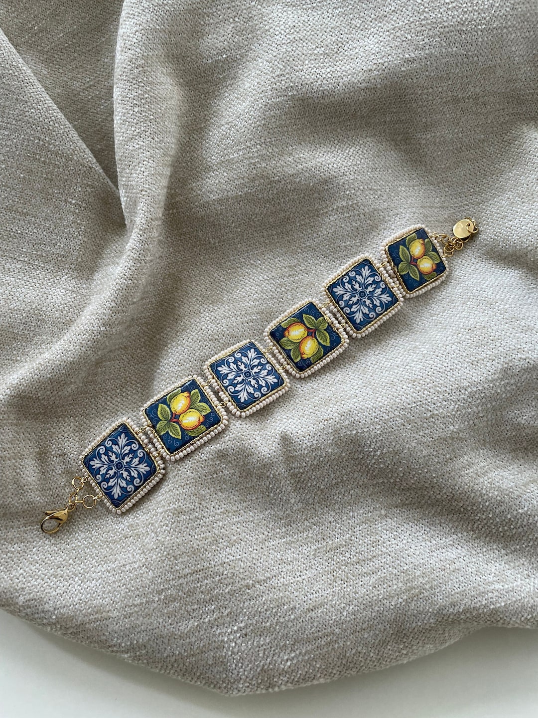 Tile Bracelet, Sicilian Bracelet, With Caltagirone Ceramic Tiles ...
