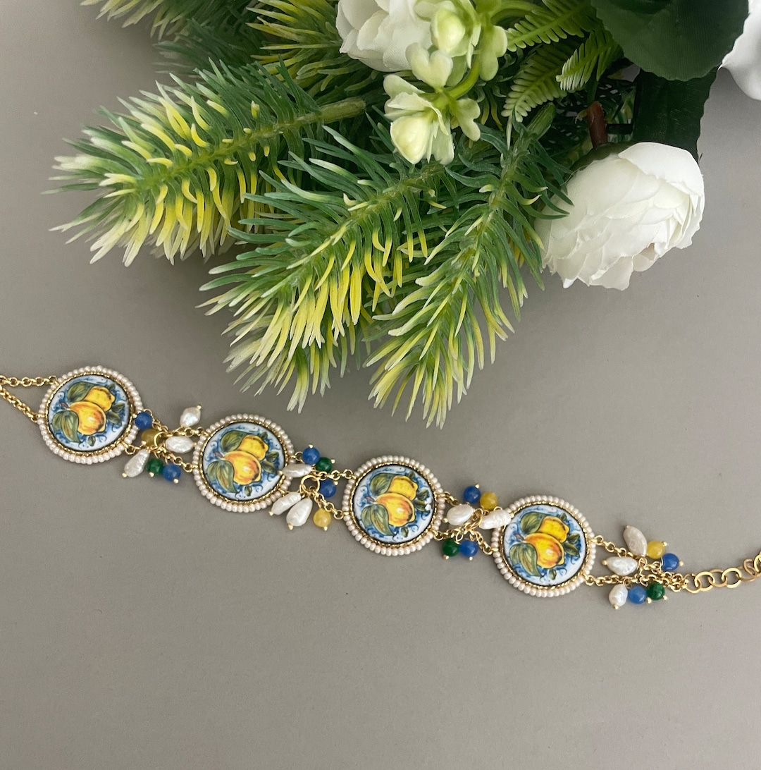 Tile Bracelet, Lemon Bracelet, Sicilian Bracelet, Caltagirone Bracelet ...