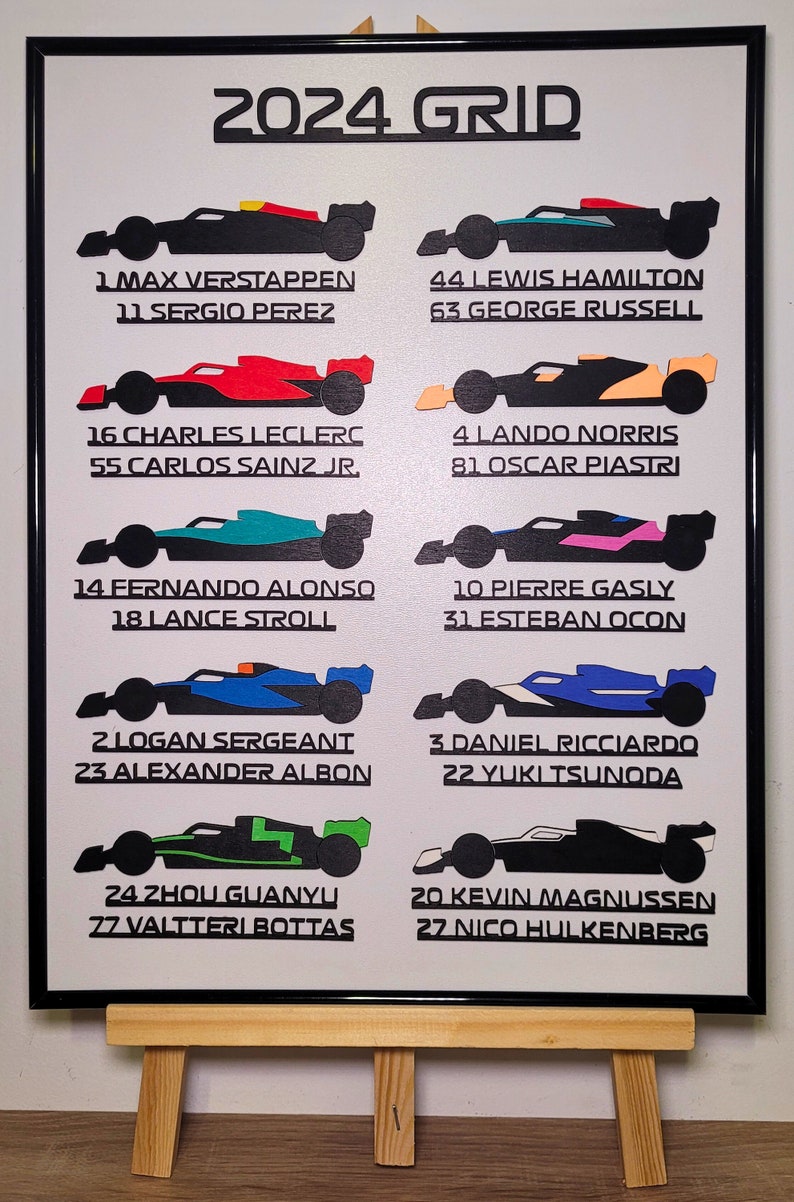 Formula 1 Grid Art for 2024 Season 3D Racing Car Decor - Etsy