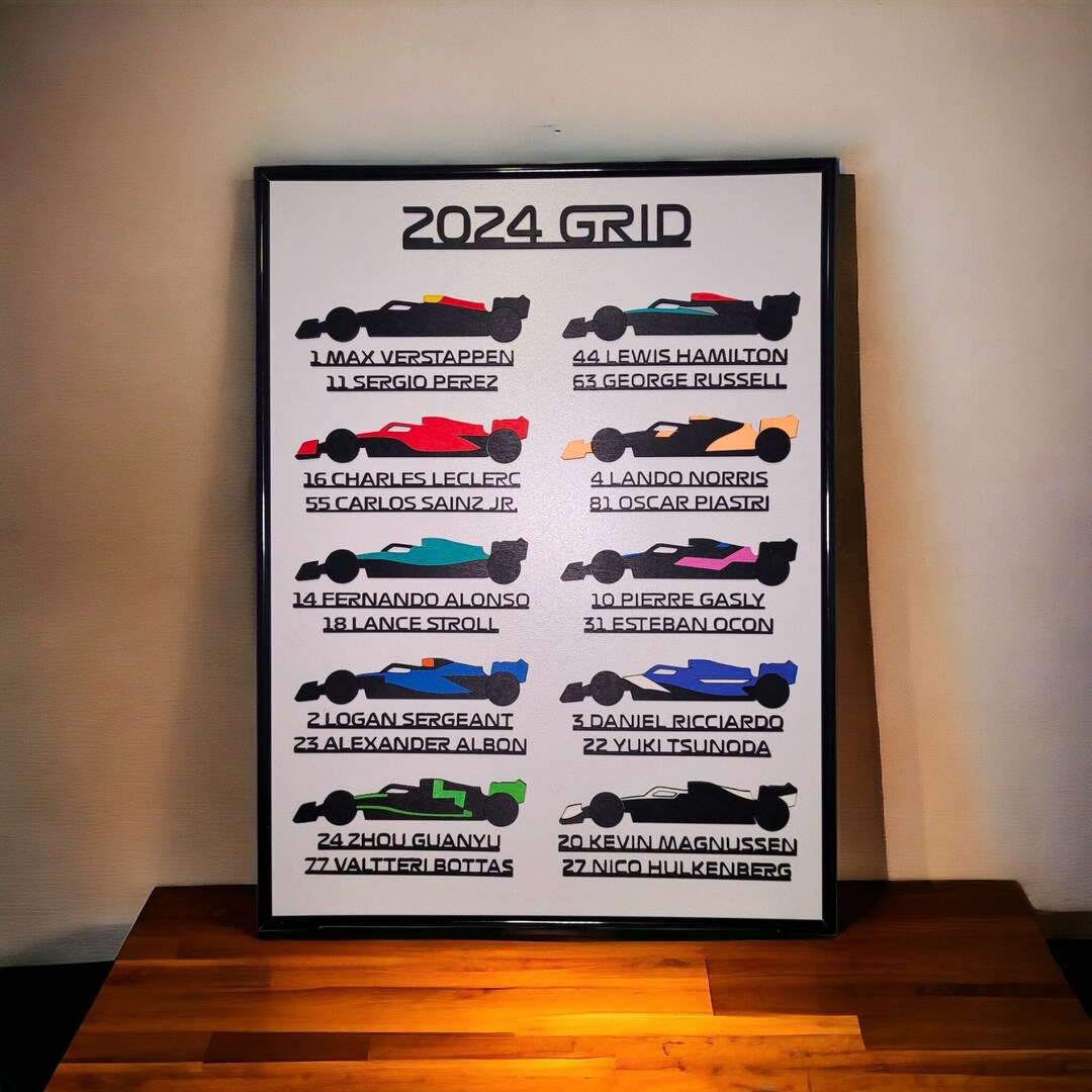 Formula 1 Grid Art for 2024 Season 3D Racing Car Decor - Etsy