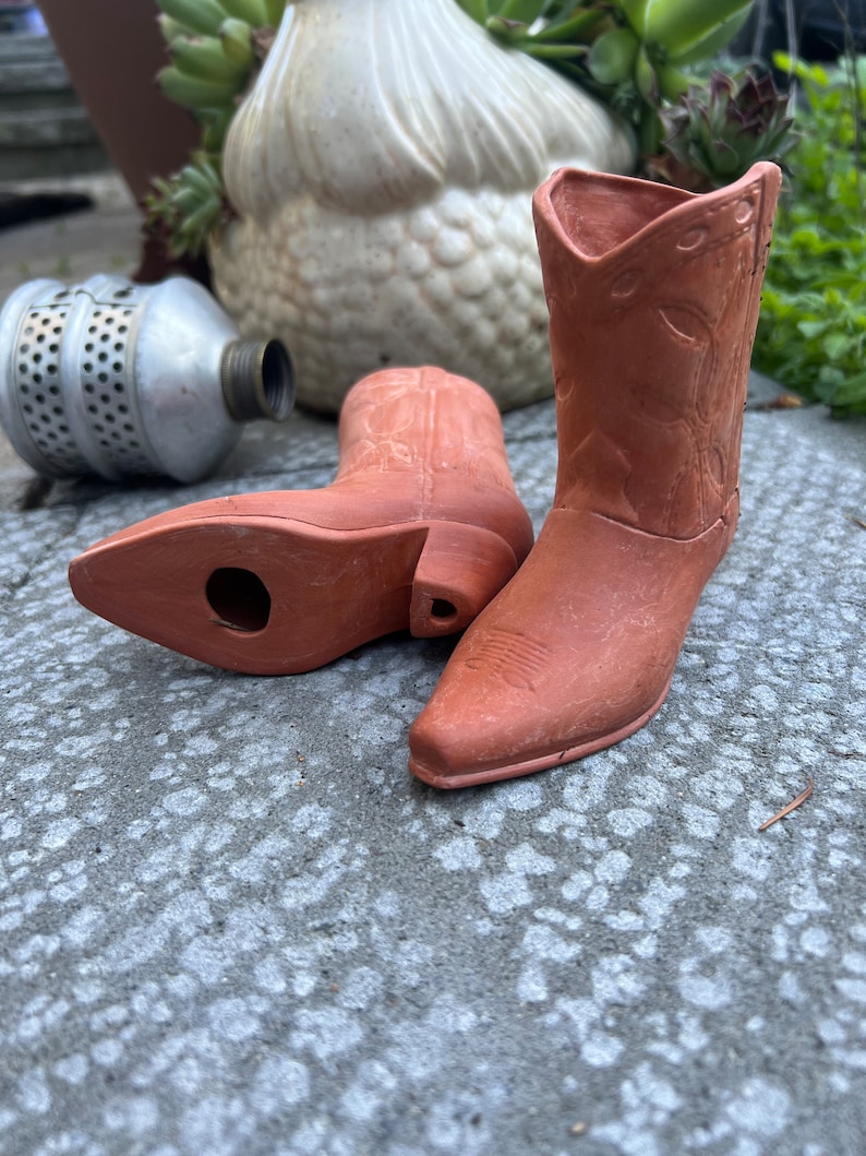 Cowgirl Boot Terracotta Planter - Etsy