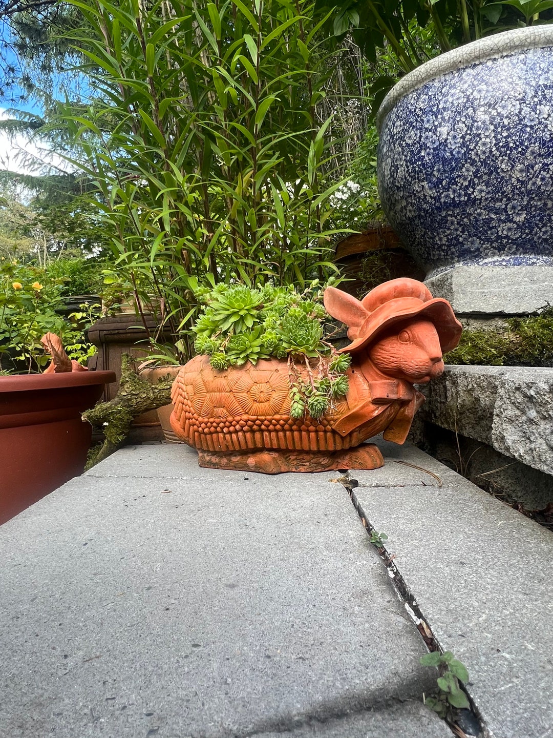 Rabbit Terracotta Planter - Etsy
