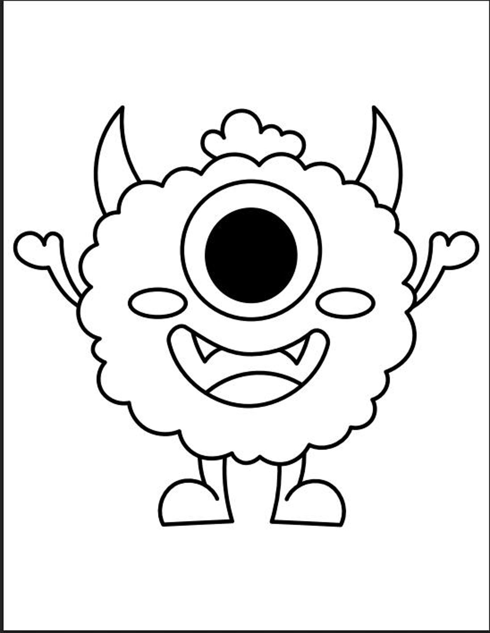 Cute Alien Coloring Pages for Kids – Printable Outer Space Monsters ...