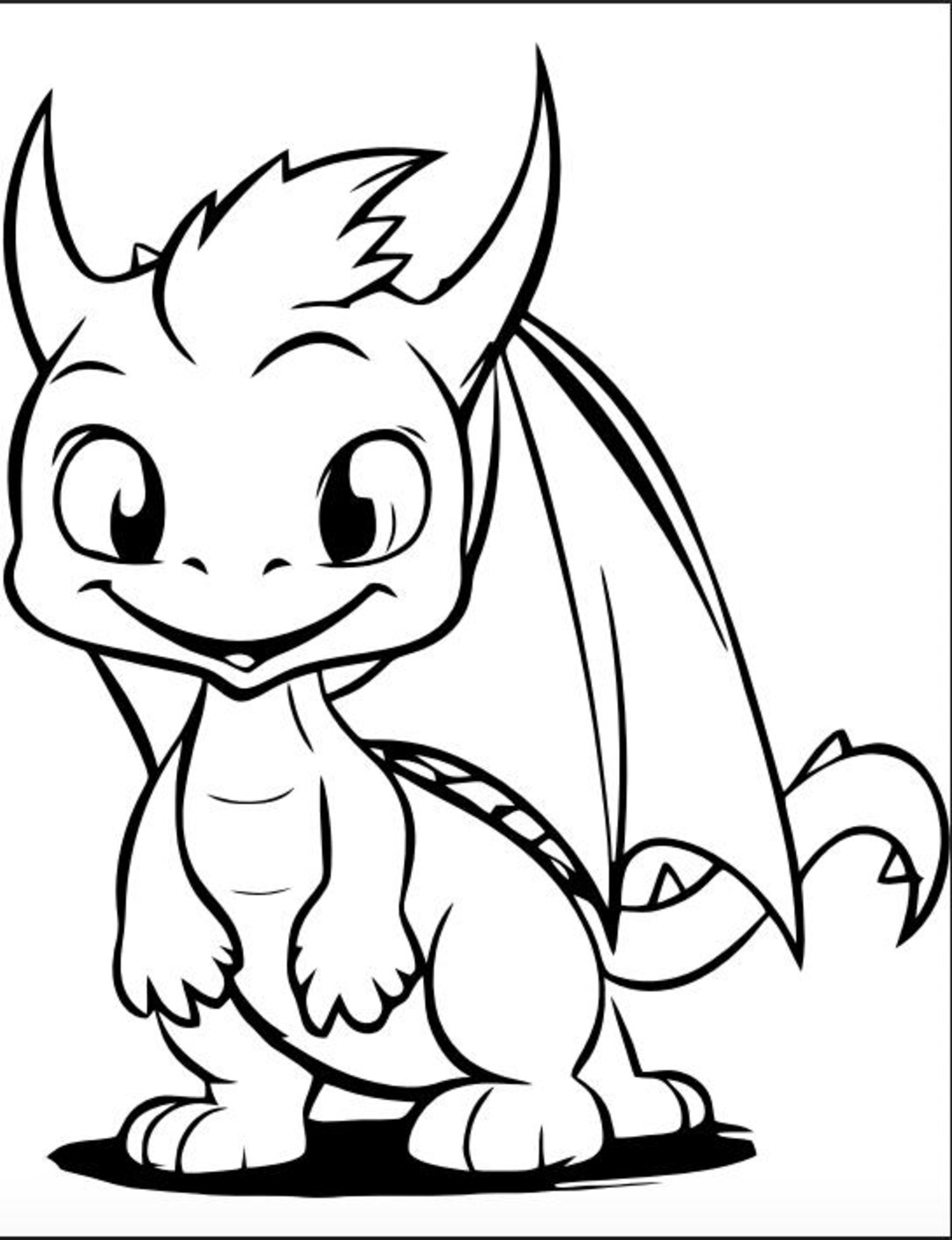 Baby Dragon Coloring Pages for Kids – Cute Printable Fantasy Creatures ...