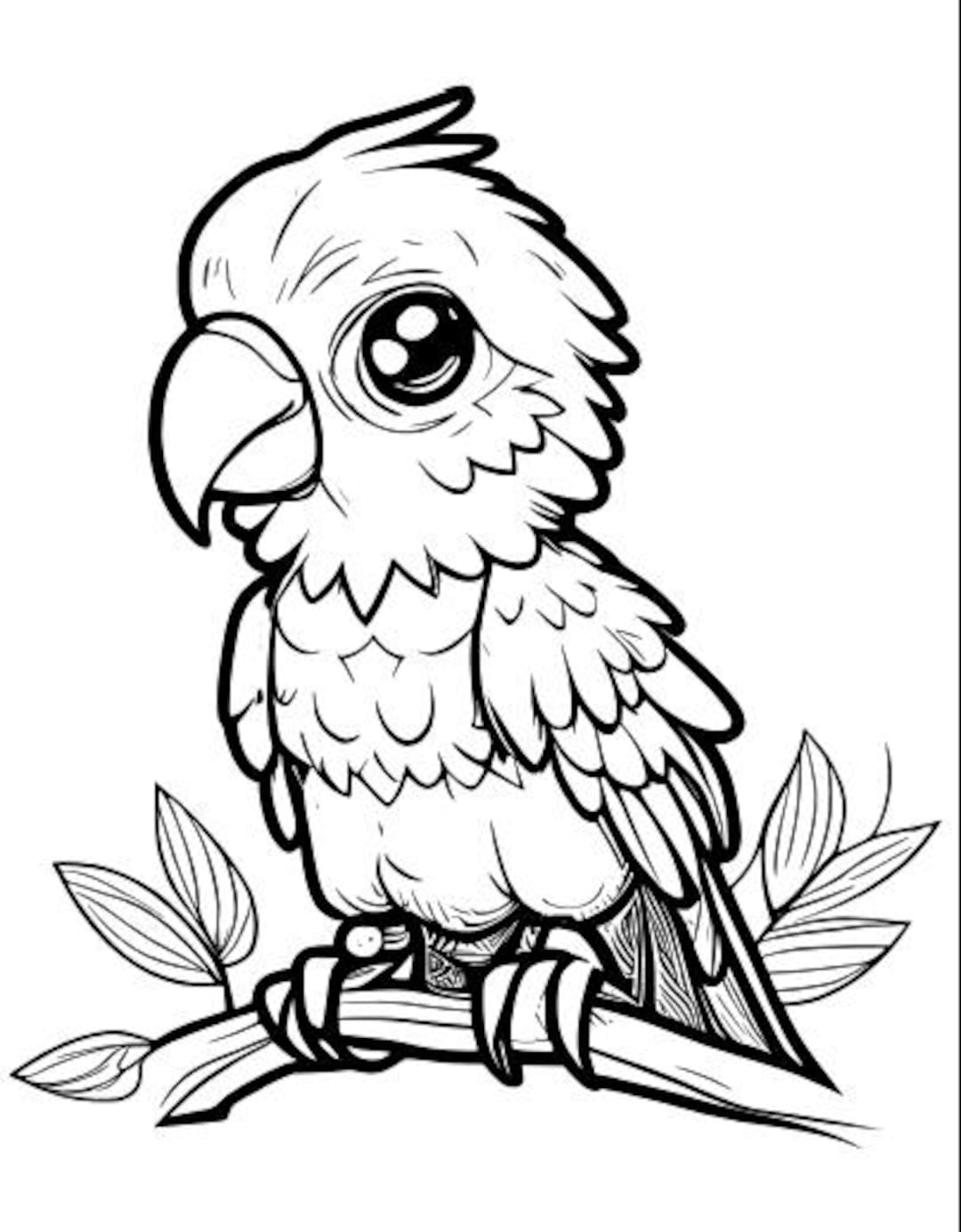 Printable Bird Coloring Pages: Parrot & Songbird Art (instant Download ...