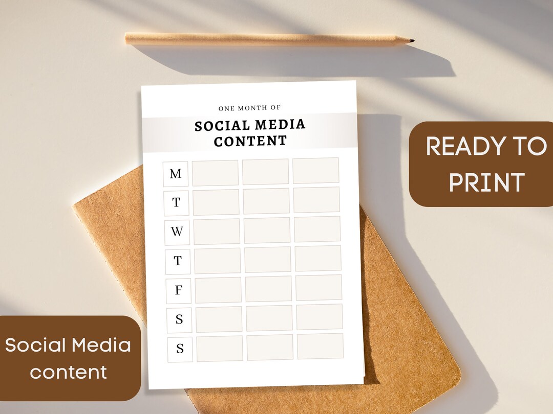 Social Media Weekly Posting Planner - Weekly Schedule - Helps Stay ...