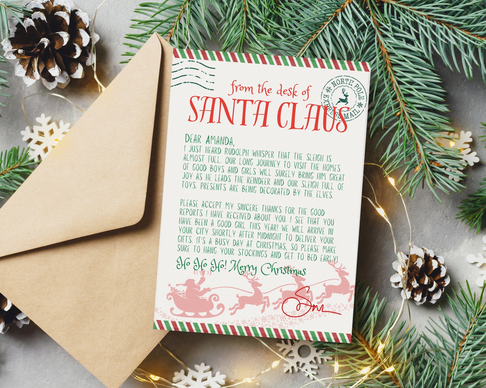 Editable Personalized Letter From Santa Claus From the Desk of - Etsy