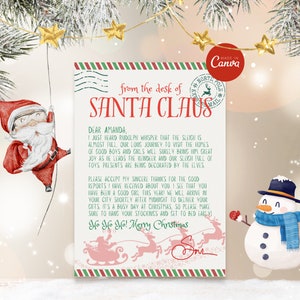 Editable Personalized Letter From Santa Claus From the Desk of Santa ...