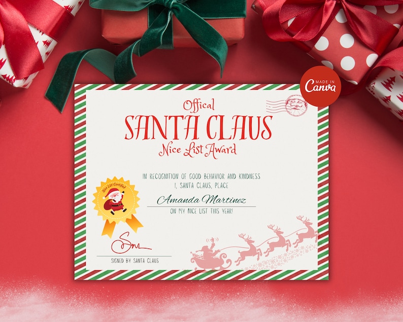 Editable Personalized Letter From Santa Claus From the Desk of Santa ...
