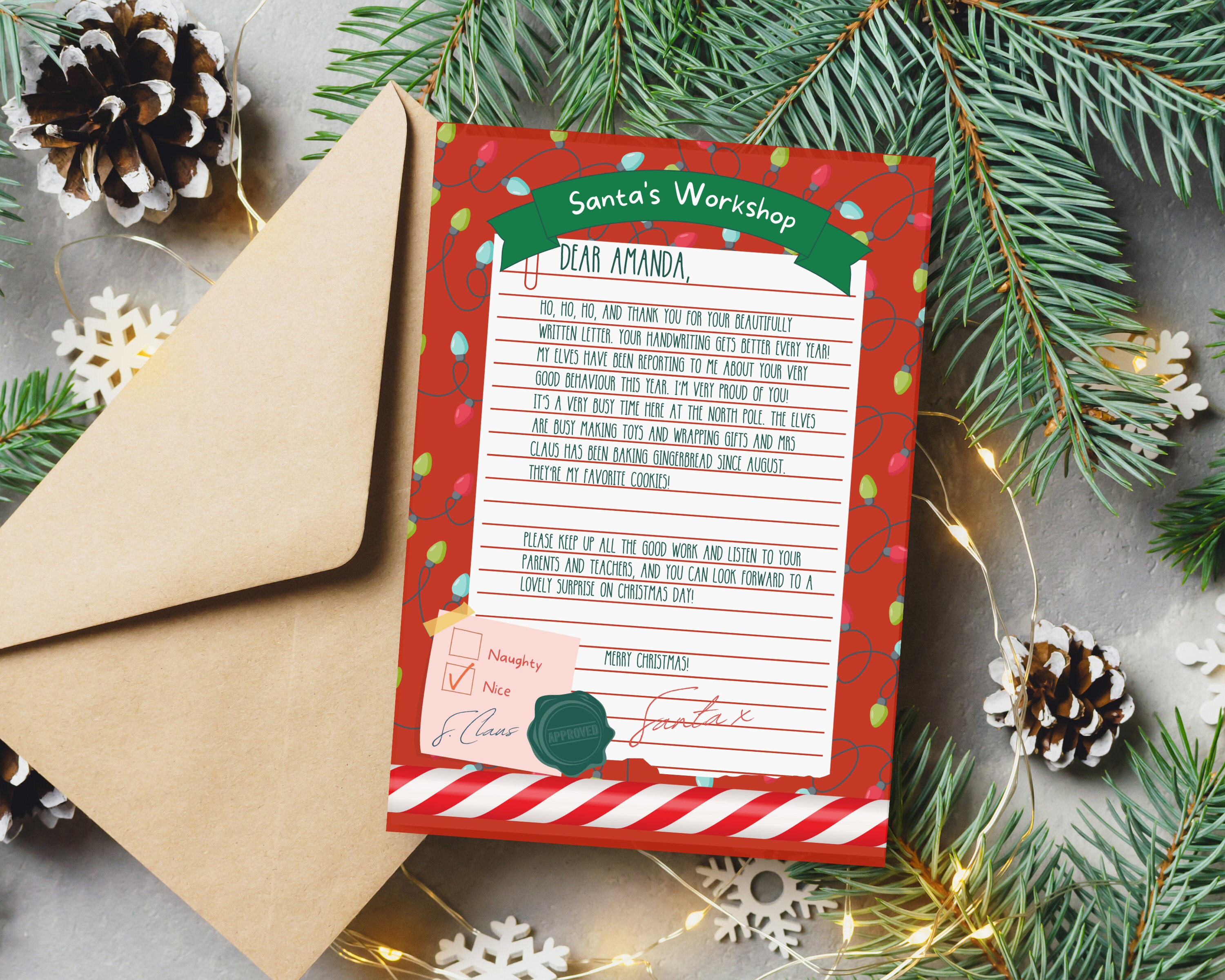 Personalize Letter From Santa, Kids Letter From Santa Claus, Greeting ...