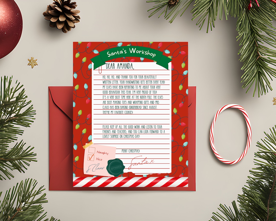 Personalize Letter From Santa, Kids Letter From Santa Claus, Greeting ...