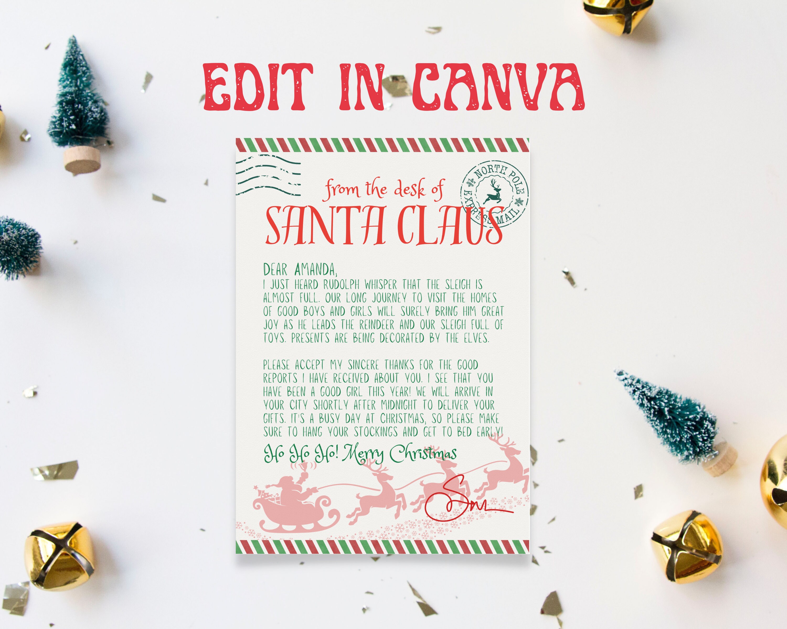 Editable Personalized Letter From Santa Claus From the Desk of Santa ...