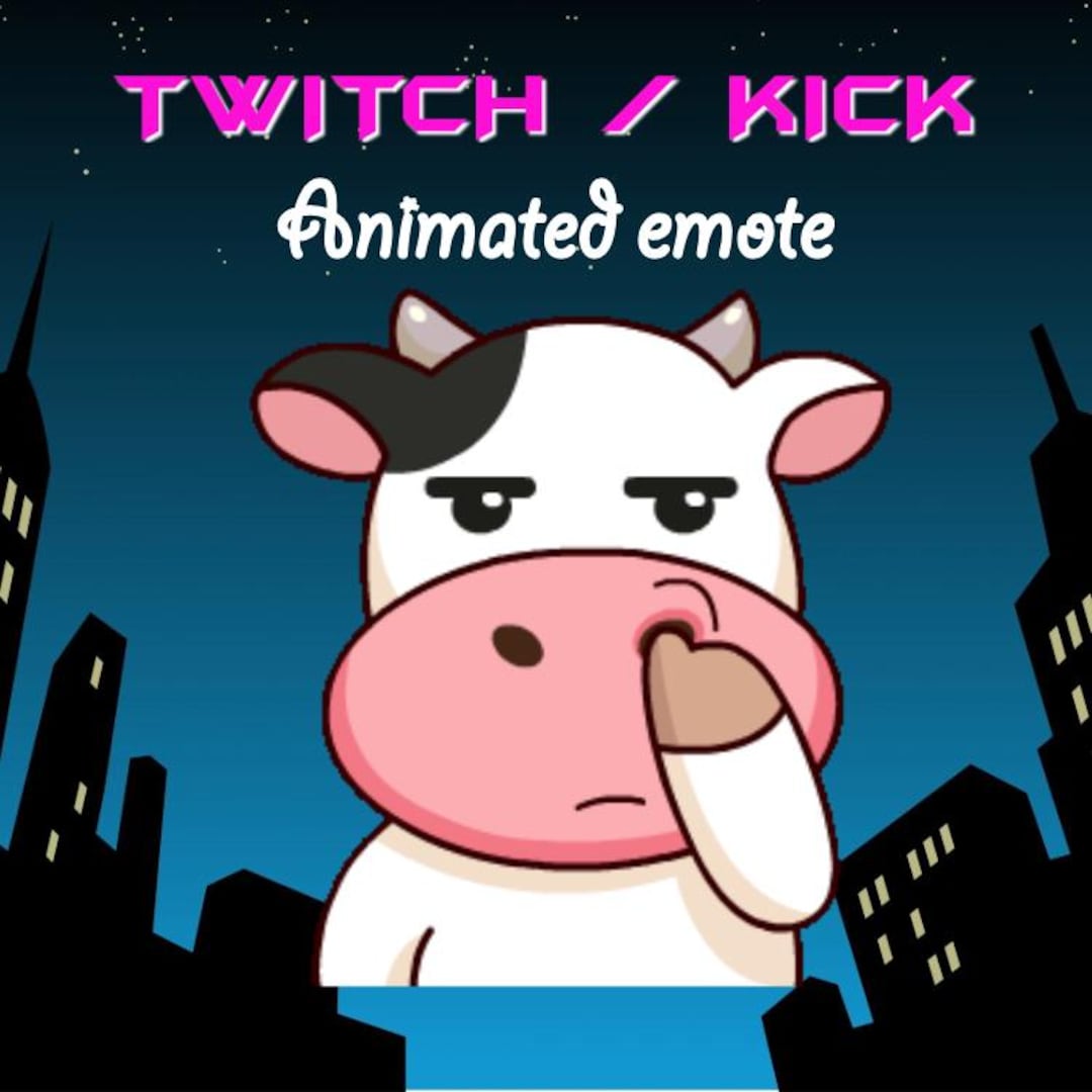 Animated Cow Nose Pick Emote, Funny Emote, Cow, Animal Emote, Twitch ...