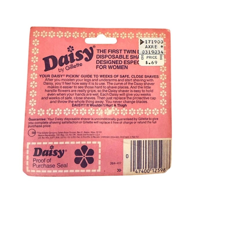 Vintage Daisy by Gillette Twin Blade Disposable Razors 2ct Special 69c ...