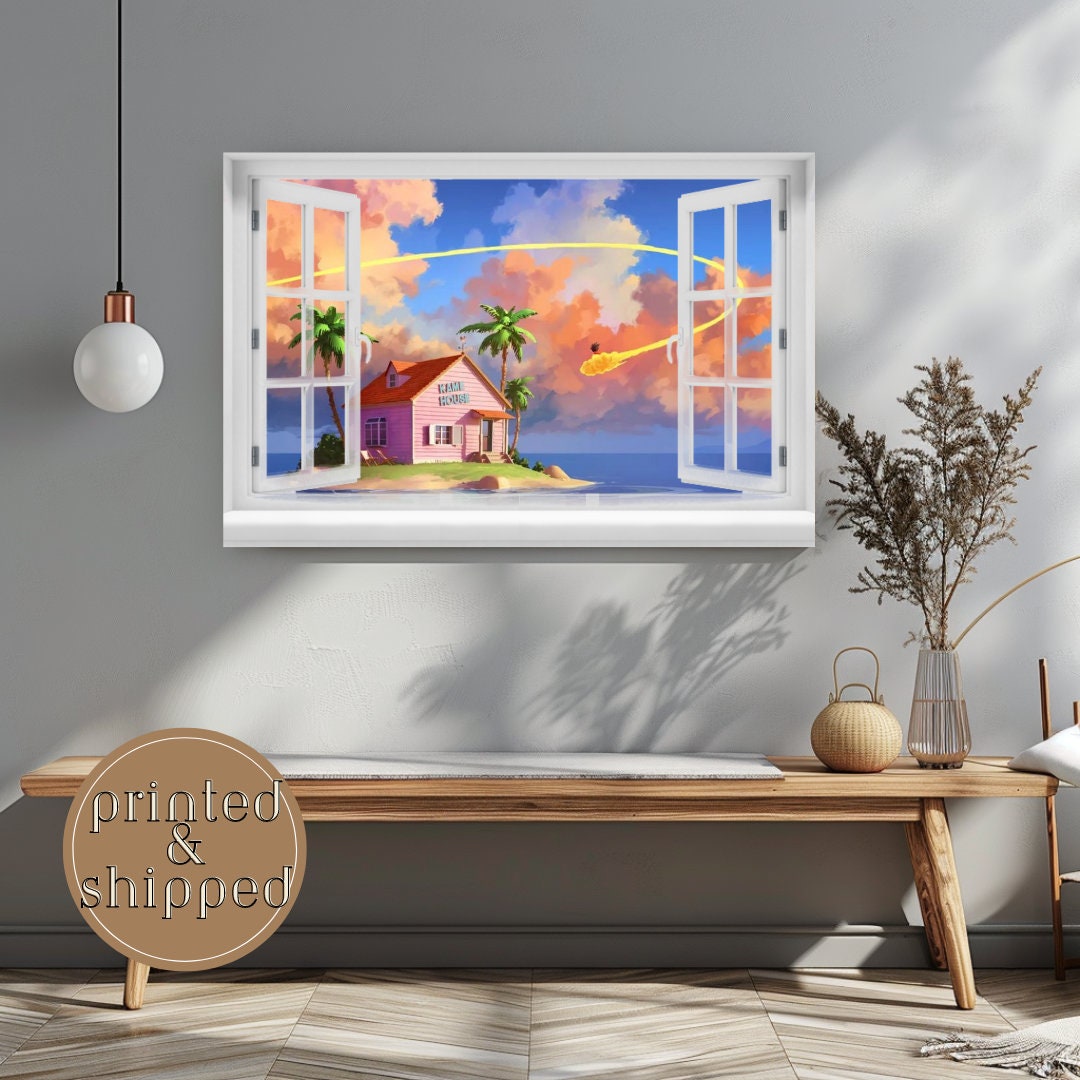 Dragonball Kami House Fake Window Anime Wall Art Room Decor Matte ...