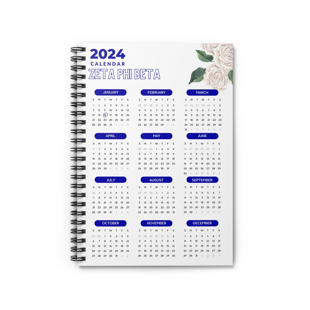 Zeta Phi Beta Calendar 2024 Spiral Notebook Ruled Line - Etsy