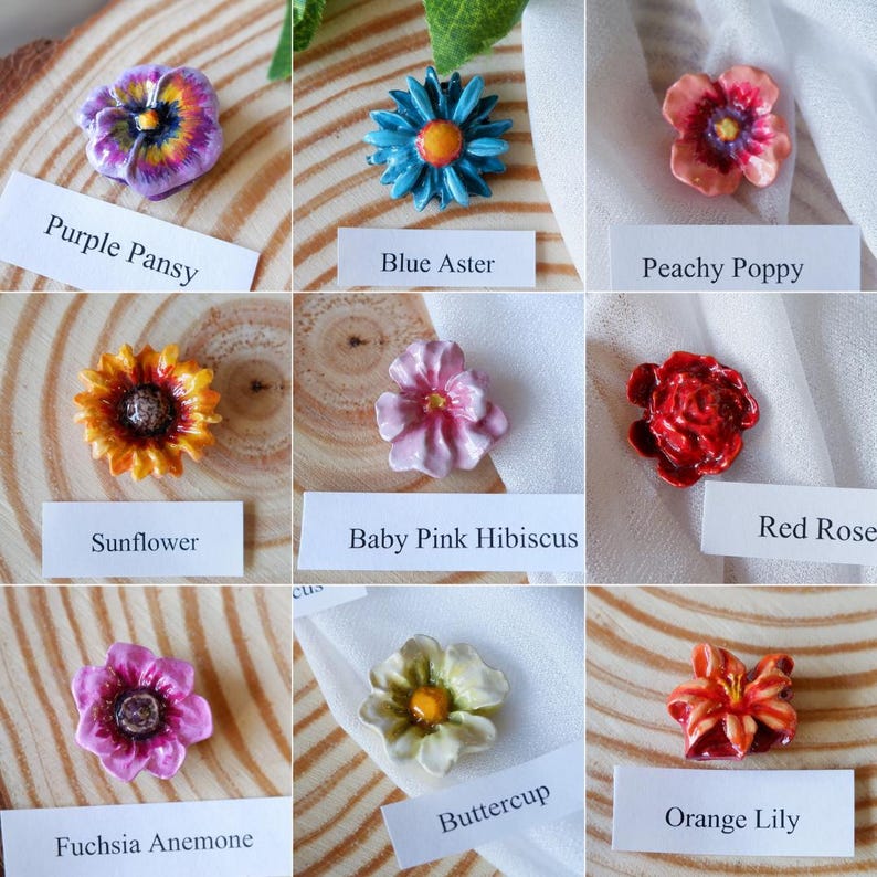 Pastel Pink Clay Flower Magnets, Cottagecore Decor, Gifts for Gardeners - Etsy