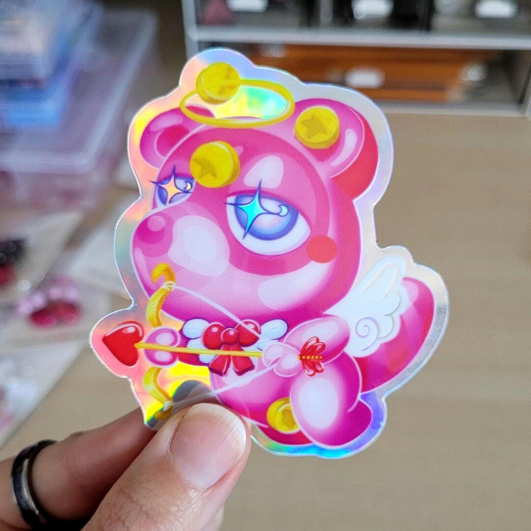 Holographic Tanuki Magical Girl Sticker, Waterproof Vinyl Holographic ...