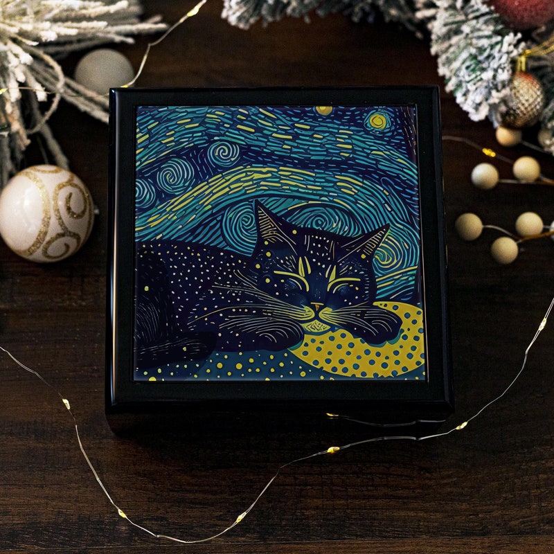 Cat Trinket Box - Etsy