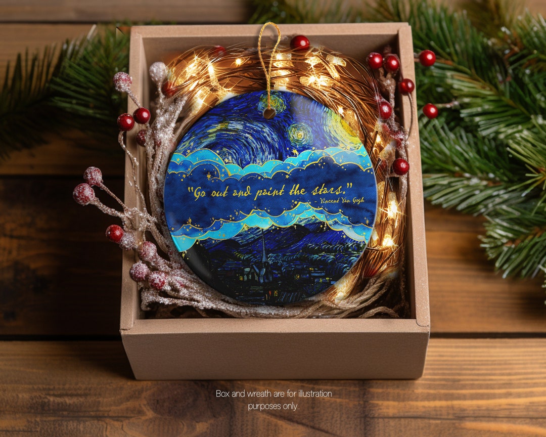 Van Gogh Starry Night Ornament Ceramic, Go Out and Paint the Stars ...