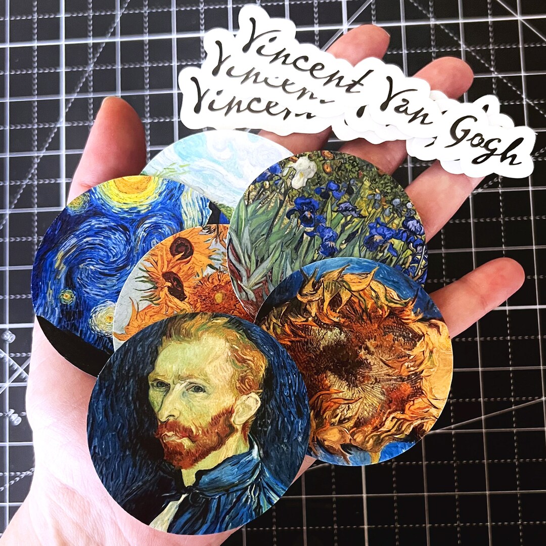Van Gogh Decal Set, Vinyl Adhesive Stickers, Indoor Outdoor, Laptop ...