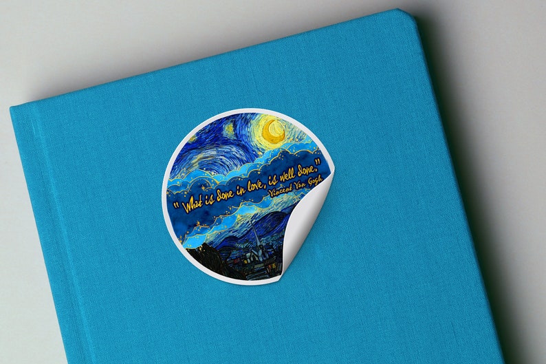 Love Quote Sticker, Starry Night Decal, Vincent Van Gogh Gift ...