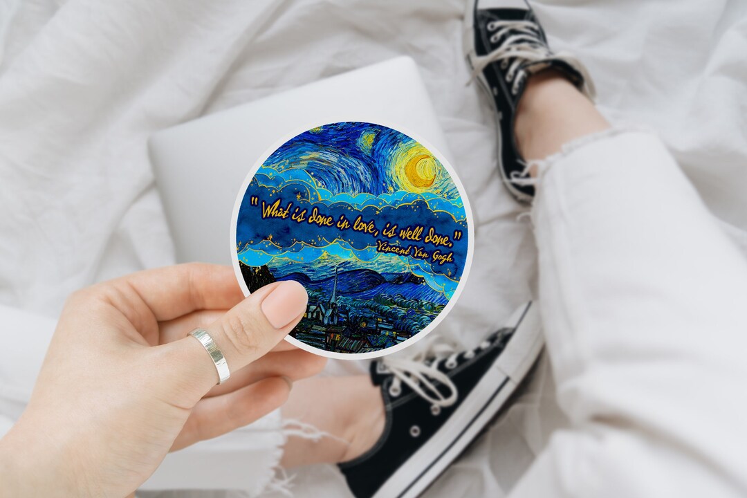 Love Quote Sticker, Starry Night Decal, Vincent Van Gogh Gift ...