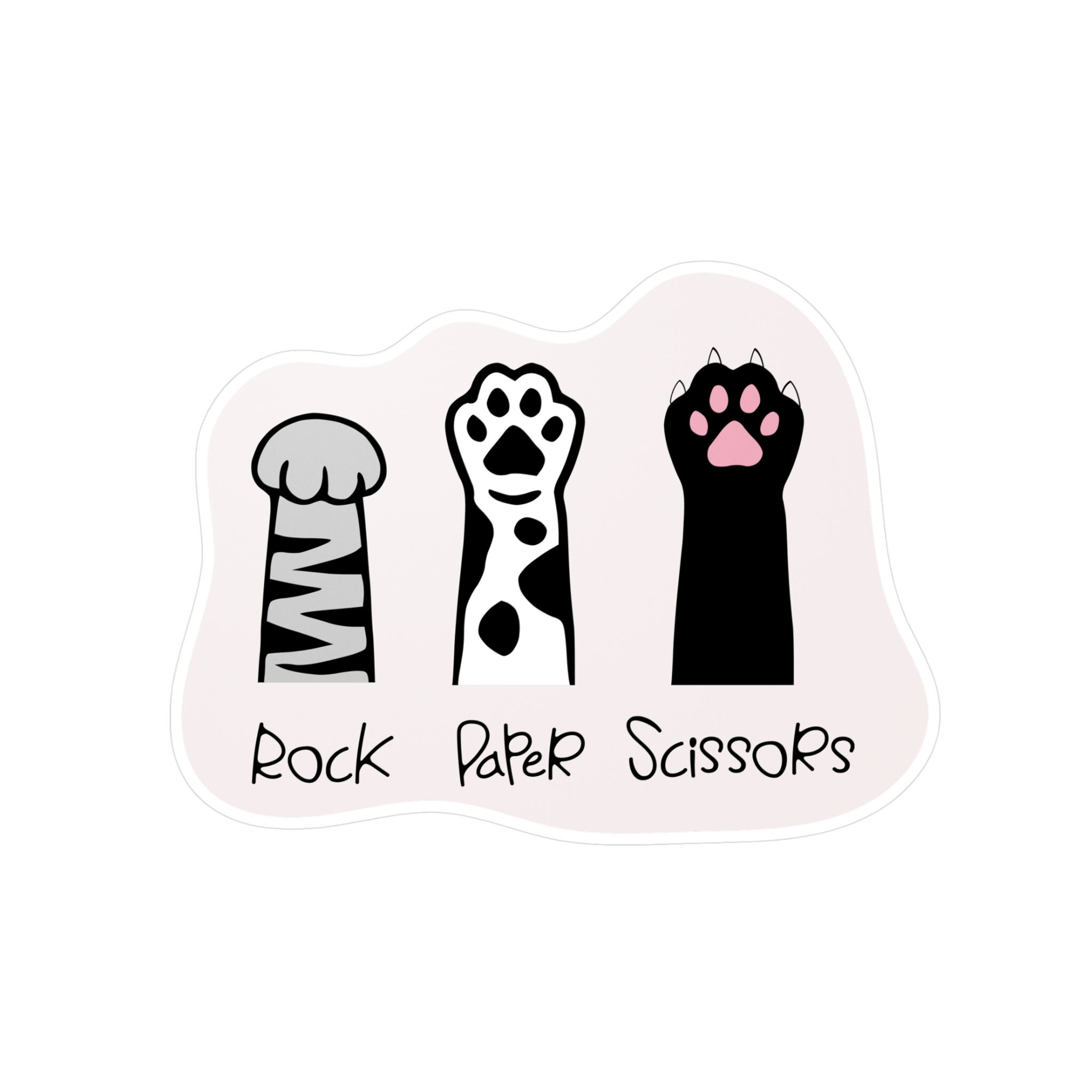Cat Paw Stickers Rock Paper Scissors Die Cut, Toe Beans, Indoor Outdoor ...