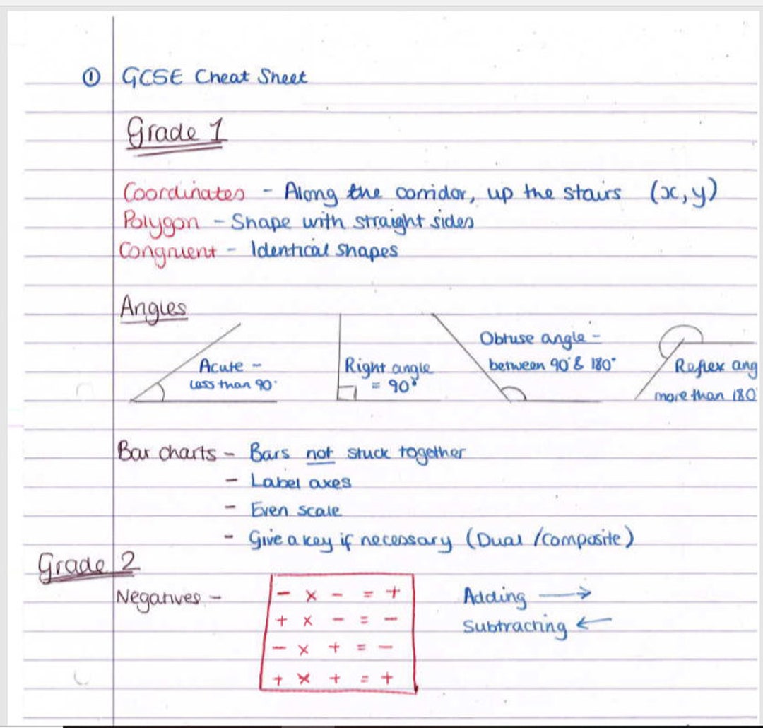 Handwritten Revision Sheets - Etsy