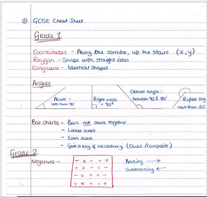 Handwritten Revision Sheets - Etsy