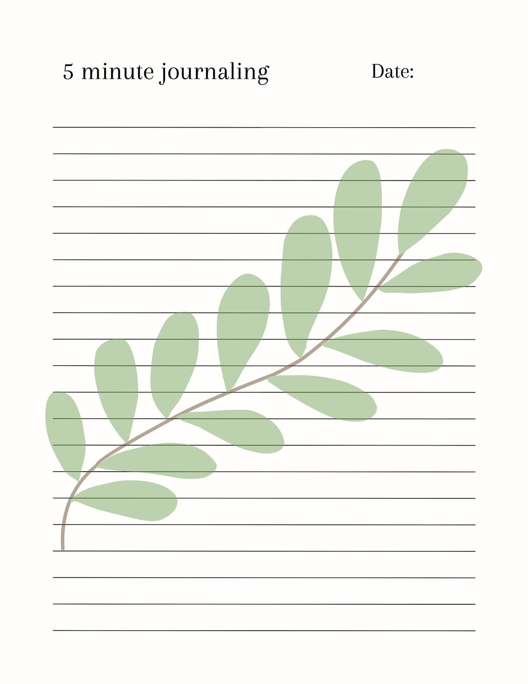 Printable Leaf Journal - Etsy