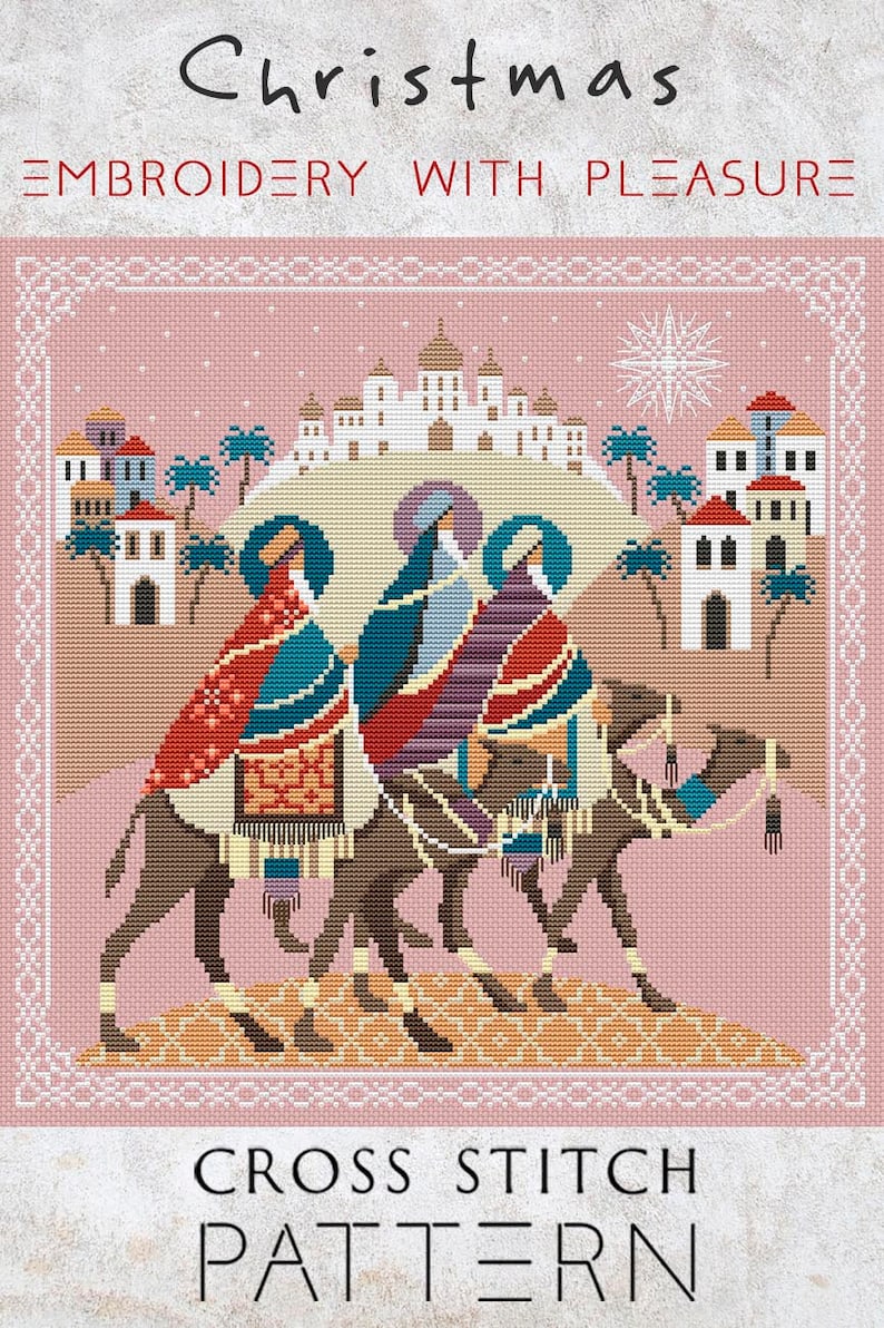 Christmas Cross Stitch Patterns Nativity Cross Stitch Christmas Sampler ...