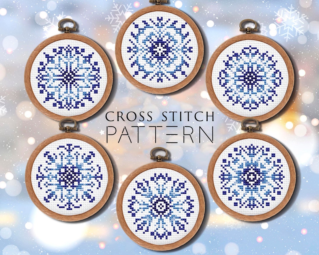 Snowflakes Cross Stitch Pattern PDF Set of 6 Christmas Cross Stitch ...