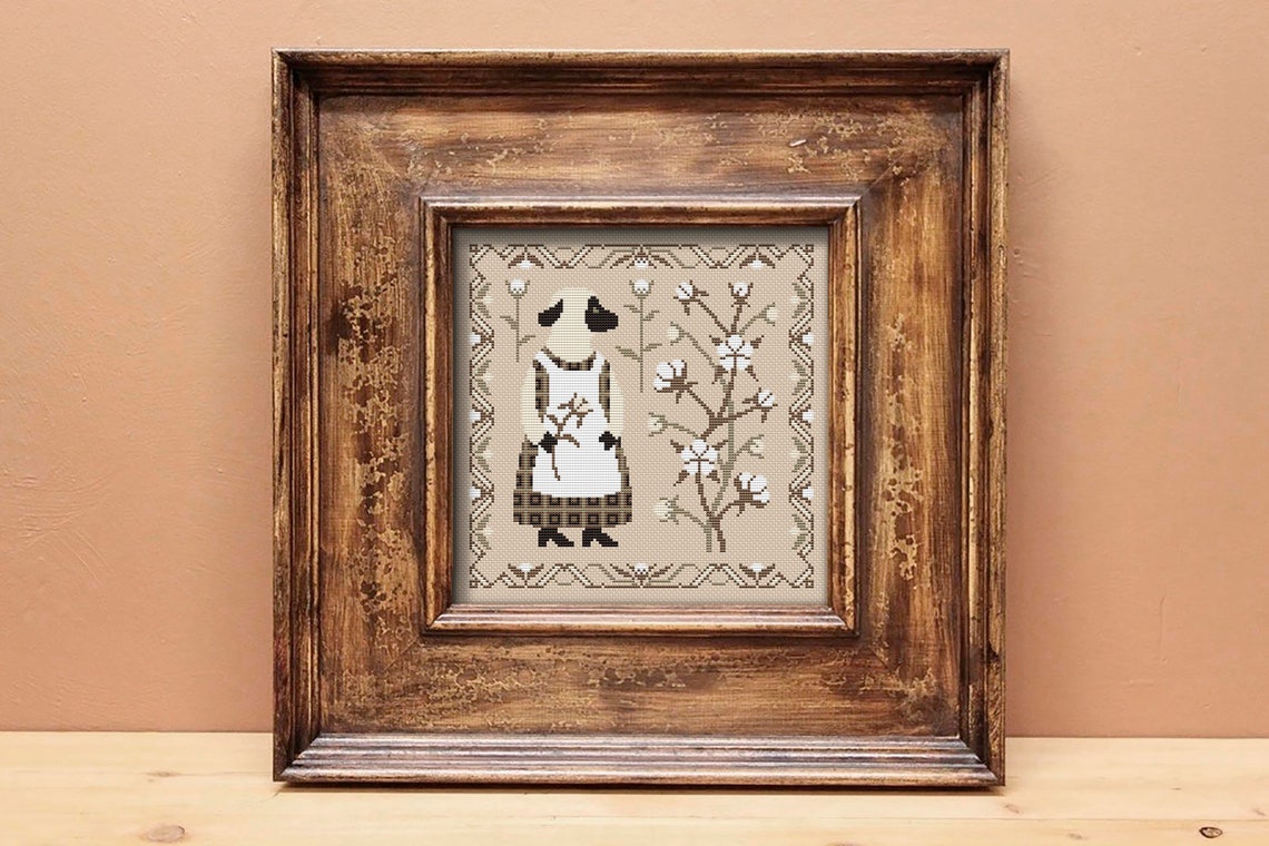 Sheep Cross Stitch Sampler Primitive Embroidery Cotton Sampler Pattern ...