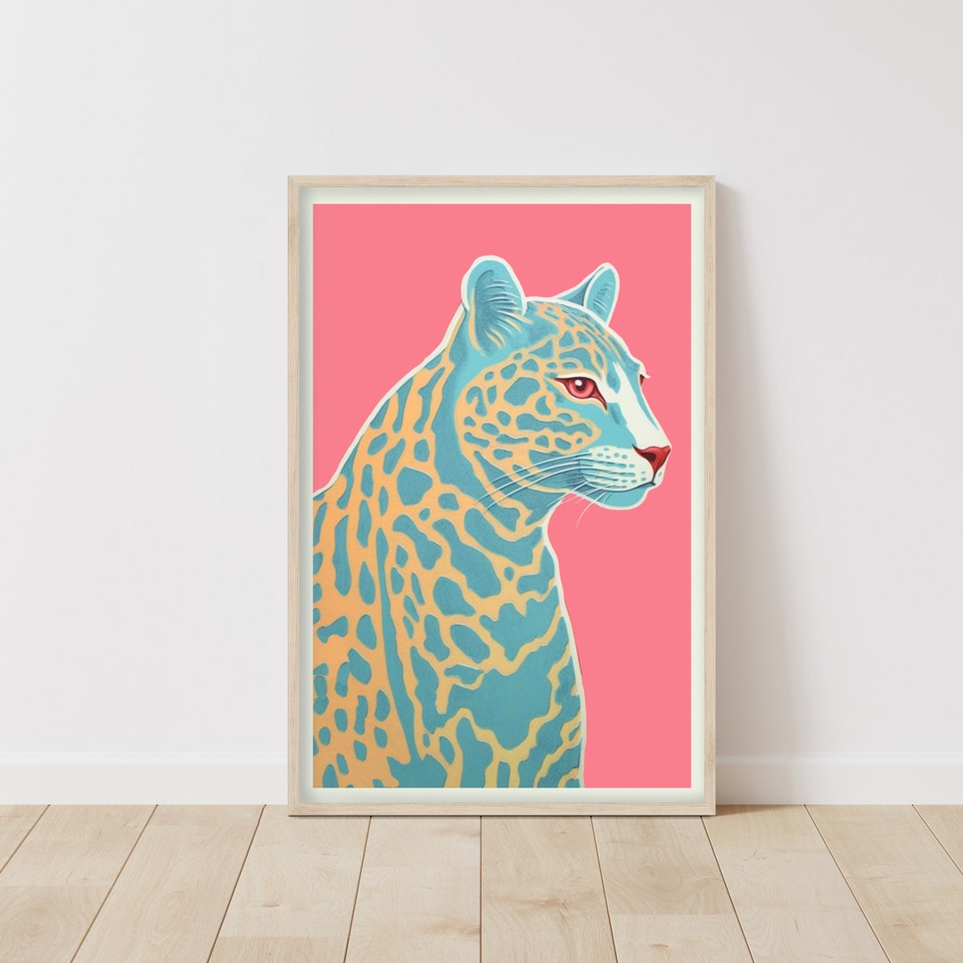Vintage Tiger Wildcat Vibrant Tiger Poster Neon Tiger - Etsy