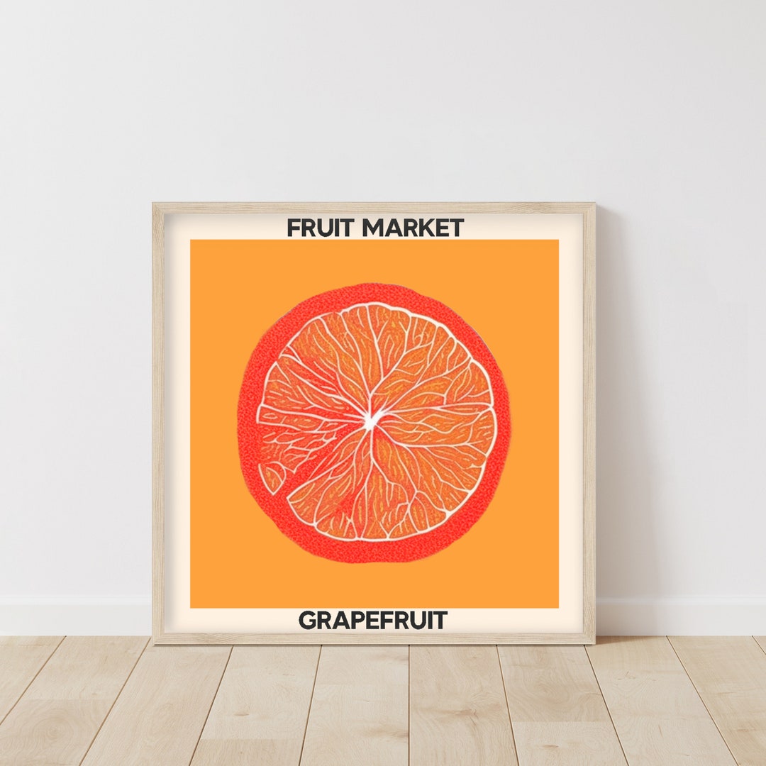Grapefruit Druck Blutorange-poster Lemons Fruit Market Kommt Mit Rahmen ...