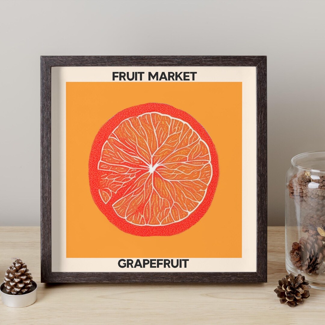 Grapefruit Druck • Blutorange-poster • Lemons Fruit Market • Kommt Mit ...