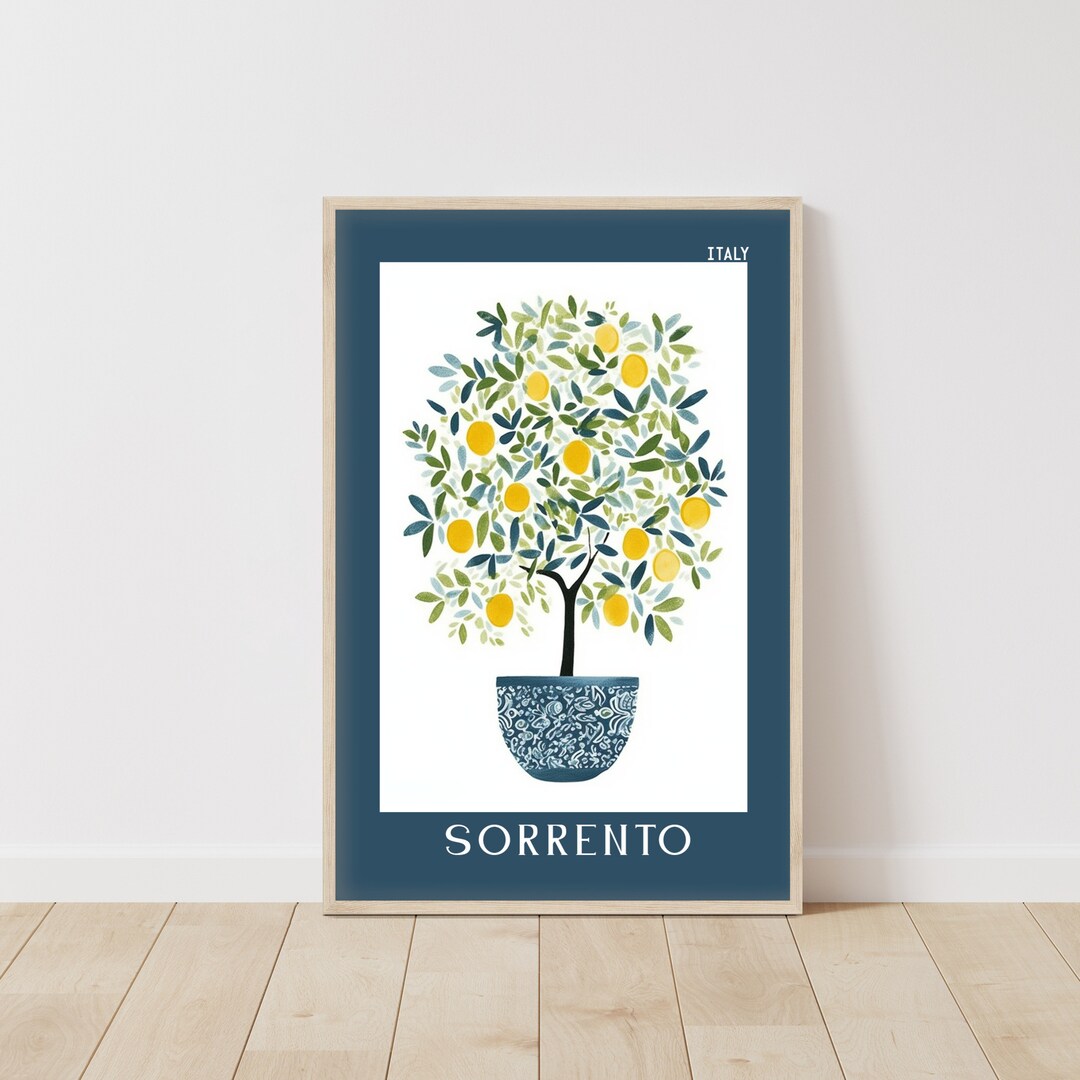 Lemon Tree Poster Sorrento Italy Print Fruit Kitchen Wall Art Classic ...