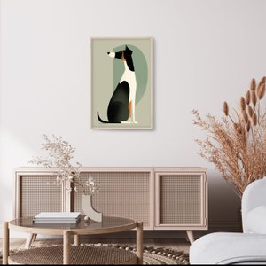 Minimalist Art Deco Dog Poster • Modern Distinguished Dachshund Wall ...