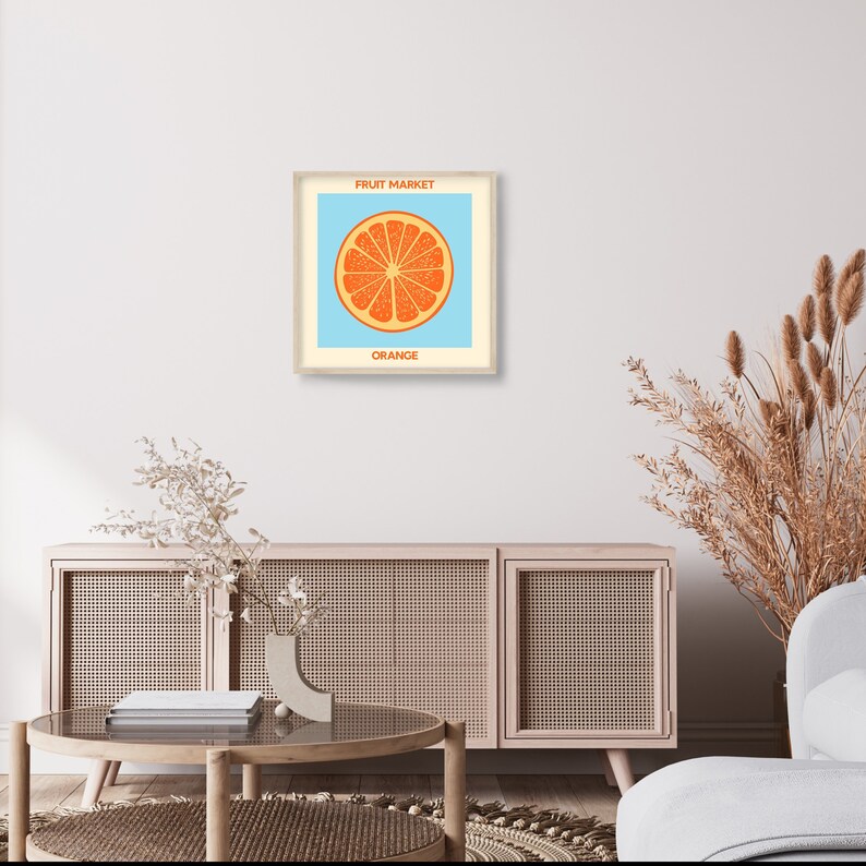 Orange Slice Poster Fruit Market Print Fruit Market Decor - Etsy