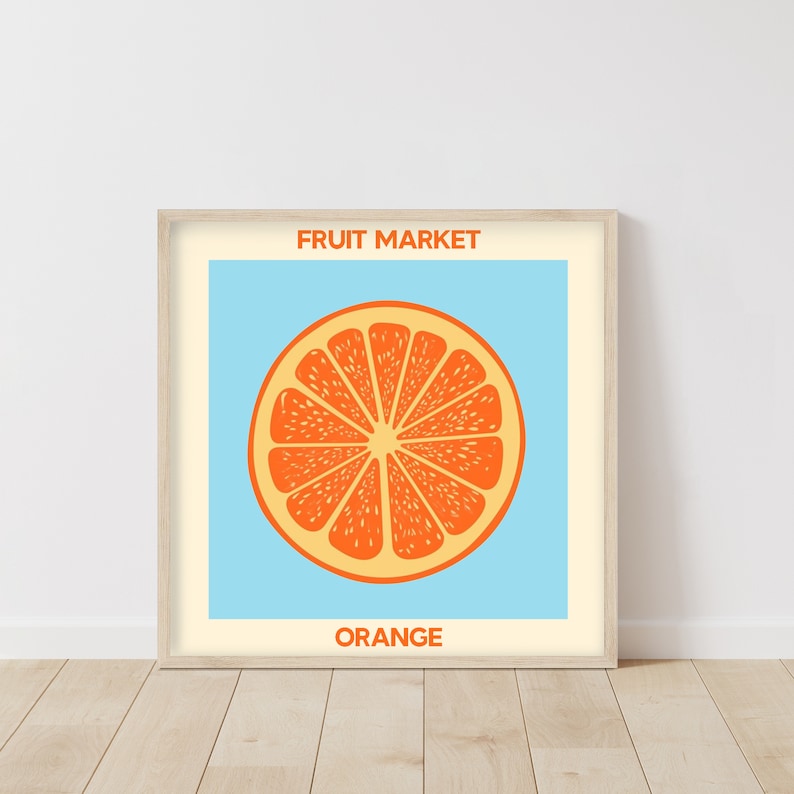 Orange Slice Poster Fruit Market Print Fruit Market Decor - Etsy