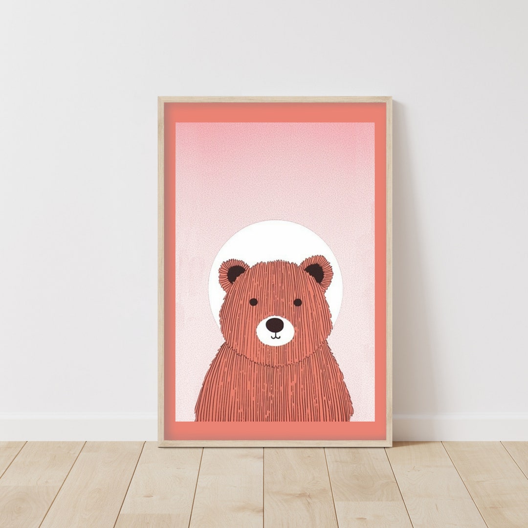 Bear Mugshot Poster Bear Wall Art Cute Bear Print Baby Animal Art ...