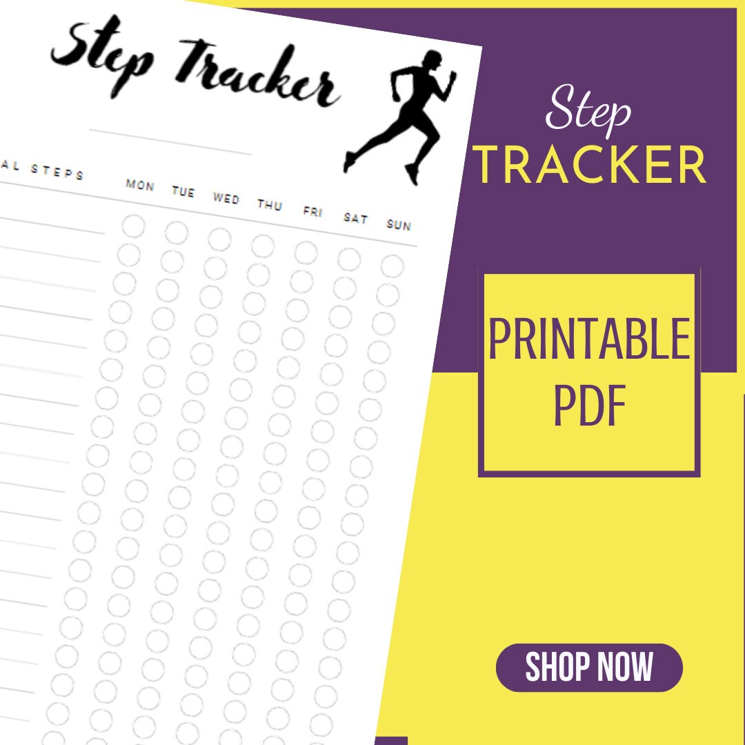 Day Step Tracker Printable PDF Weekly Daily Step Record - Etsy