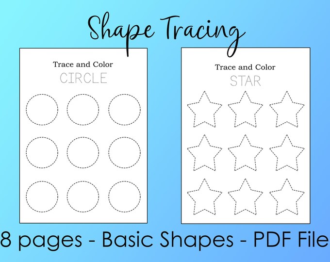 Shapes Tracing Sheet - Etsy Canada
